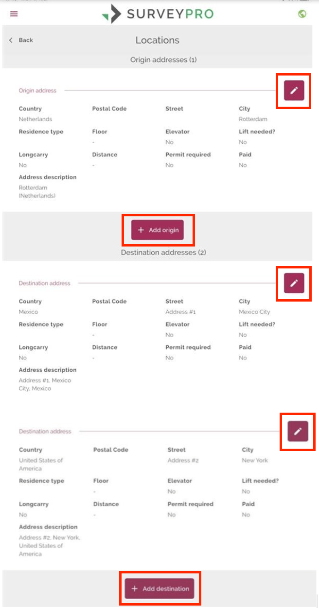 Create an inventory with multiple delivery addresses or MOT's (mode of ...